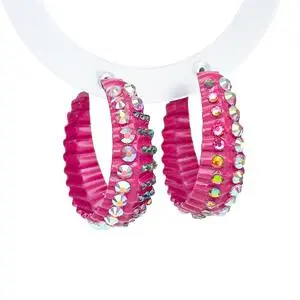 ACID CAT Wavy Hoop Earrings - Pink