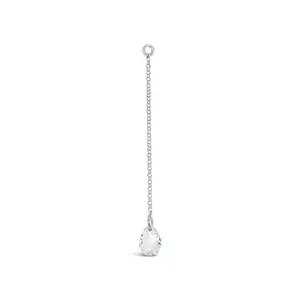 LUTIRO Single Briolette Cz Drop Earring - Silver
