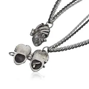 CARTOGRAPHY Revolver Heart Locket Necklace - Grey/silver
