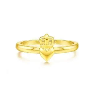 UNALOE Adjustable Crowned Heart Ring - Gold