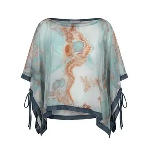 SEROTONE SWIM Swim Cover Up Mesh Rectangle Top - Blue