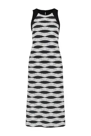 CONQUISTA Sleeveless Printed Maxi Dress - Black