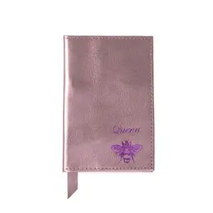 VIDA VIDA Queen Bee Metallic Leather Passport Cover - Pink
