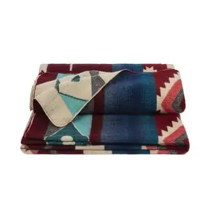 ALPACA LOCA Plaid/throw Native Wine Alpaca Wool - Red