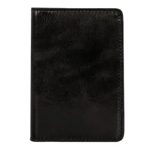 TIME RESISTANCE Small Leather Passport Holder For In Gulliver's Travels - Black
