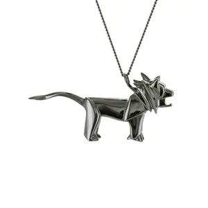 ORIGAMI JEWELLERY Lion Pendant Necklace - Black