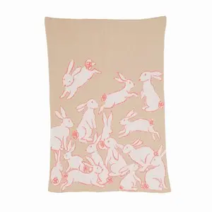 In2green Baby Cotton Knit Blanket Rabbits - Pink