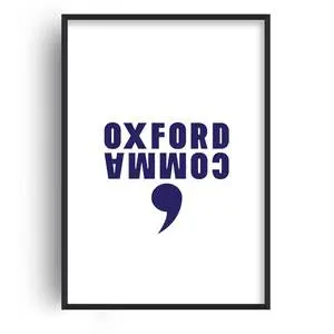 FANCLUB Oxford Comma Giclée Retro Art Print A2 - Blue