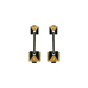 GISSA BICALHO Long Trapeze Earrings - Black