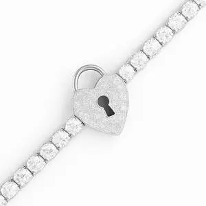 MAISON DE GALA Heart Lock Bracelet - Silver