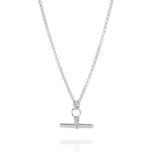 NELLOU JEWELLERY T-bar 925 Sterling Necklace - Silver