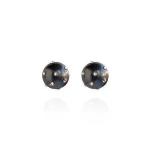 SAULE LABEL Gaia Jet Petite Stud Earrings Black