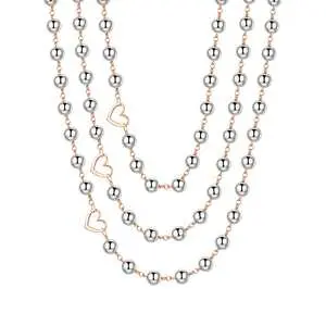 REJECTED HEARTS CLUB La Princesa Hematite Bead Layered Necklace - Silver