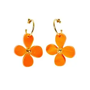 TOOLALLY Daisy Hoop Earrings - Orange