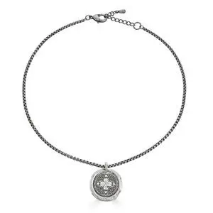 LONI PAUL JEWELRY Filigree Coin Pendant Necklace - Silver