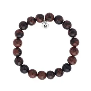 NELLOU JEWELLERY Nellou Jewellery Affinity Mahogany Obsidian Gemstone Bracelet Brown