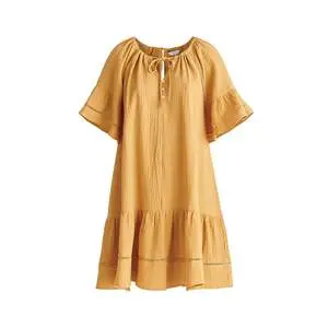 PAISIE Cheesecloth Swing Dress