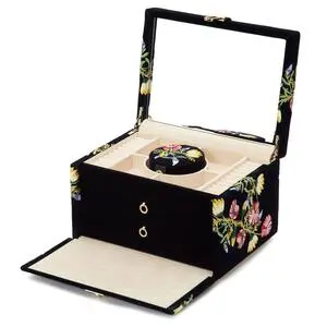 Wolf Zoe Medium Jewellery Box - Blue