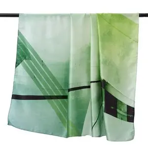 ESSENTY-PARIS Nomadic Travel-inspired Design – French Satin Silk Scarf - Green