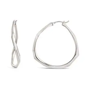 DINNY HALL Thalassa Large Statement Hoop Earrings - Silver
