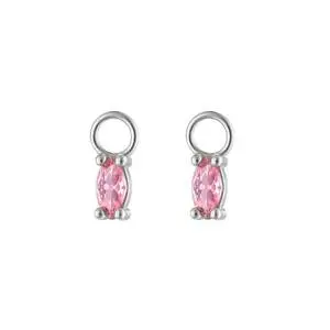OUTOFOFFICE Pink Pavé Silver Earring Charm - Silver/pink
