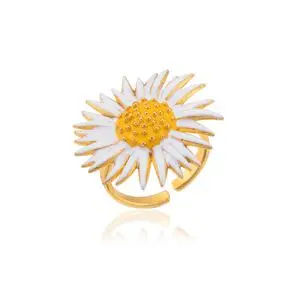 MILOU JEWELRY Sunflower Adjustable Ring - White