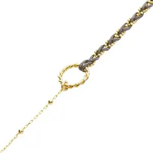 SPERO LONDON Handmade Rope Braided Beaded Chain Bracelet - Grey