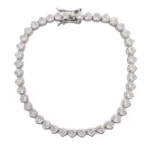 PEARL CODE Celine Mini Heart Tennis Bracelet - Silver