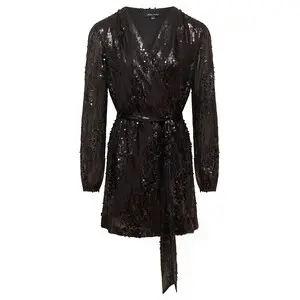 URBAN TOUCH Sequin Embellished Wrap Dress
