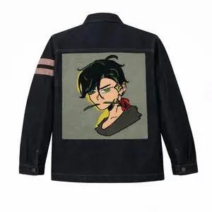 ZASTASTUDIO Oversized Denim Jacket With Anime Artwork - Brown