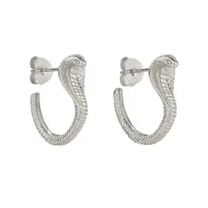 Zoë & Morgan Cobra Hoop Earrings - Silver