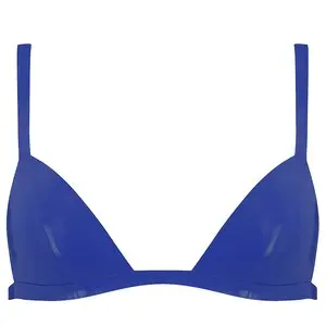 ELISSA POPPY Latex Triangle Bra - Blue
