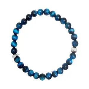FARRA Tiger-eye Stone Flexible Bracelet - Blue