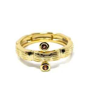 NASI SILVER Living Ring Garnet, Gold - Yellow