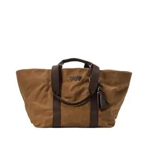 GET THE GALLOP Hay Bag Medium In Waxed Canvas - Brown