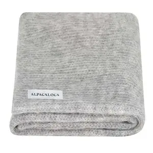 ALPACA LOCA Knitted Scarf/shawl Alpaca Wool - Grey