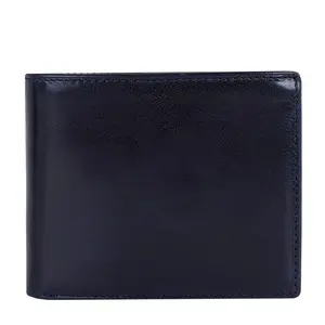 TIME RESISTANCE Leather Bifold Wallet Daniel - Blue