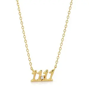 ZEPPLIN THE LABEL Angel Number Pendant Necklace - Gold