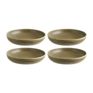 Turgla Home Terra Pott Salad Or Pasta Bowl Round Porcelain Set Of Four - Brown