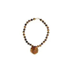 A'MISS Amber Rose Tiger's Eye Necklace - Brown