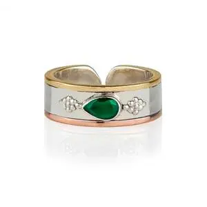 CHARLOTTE'S WEB JEWELLERY Amara Bliss Toe Ring With Green Onyx - Silver/green