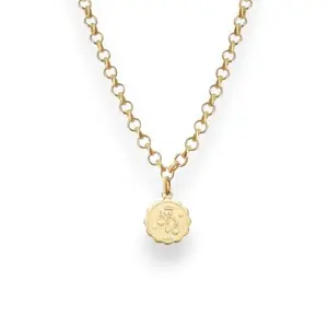 ALEXIE OF ATHENS Libra Zodiac Mini Medallion Chain Necklace - Gold