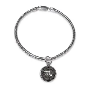 N'DAMUS LONDON Scorpio Zodiac Leather And Sterling Bracelet - Silver