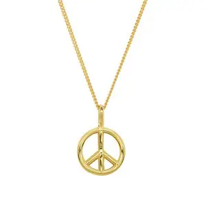 KATIE MULLALLY Peace Sign Charm Necklace - Gold