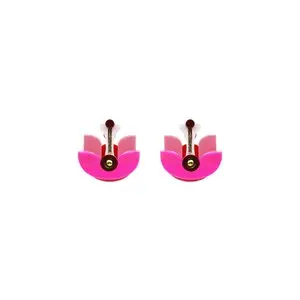 GISSA BICALHO Lotus Flower Acrylic Earrings Pink