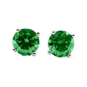 HARFI Emerald Crystal Sterling Silver Earrings - Green/silver