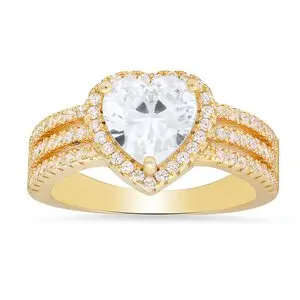 KYLIE HARPER Heart-cut Cz Halo Ring - Gold