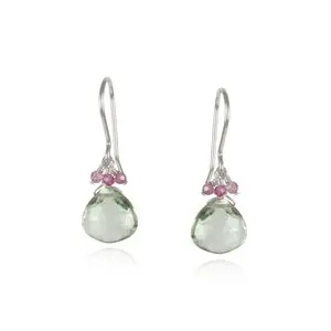 MOUNIR LONDON Green Amethyst And Tourmaline Silver Earrings - Silver/green