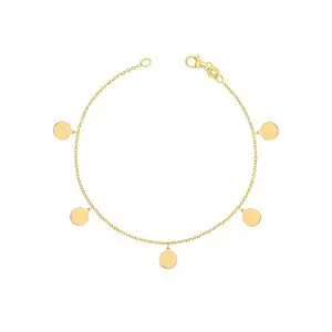 VICSTONENYC FINE JEWELRY Circle Disk Charm Vermeil Bracelet - Gold