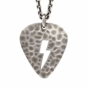 SNAKE BONES Sterling Lightning Bolt Pendant Necklace - Silver